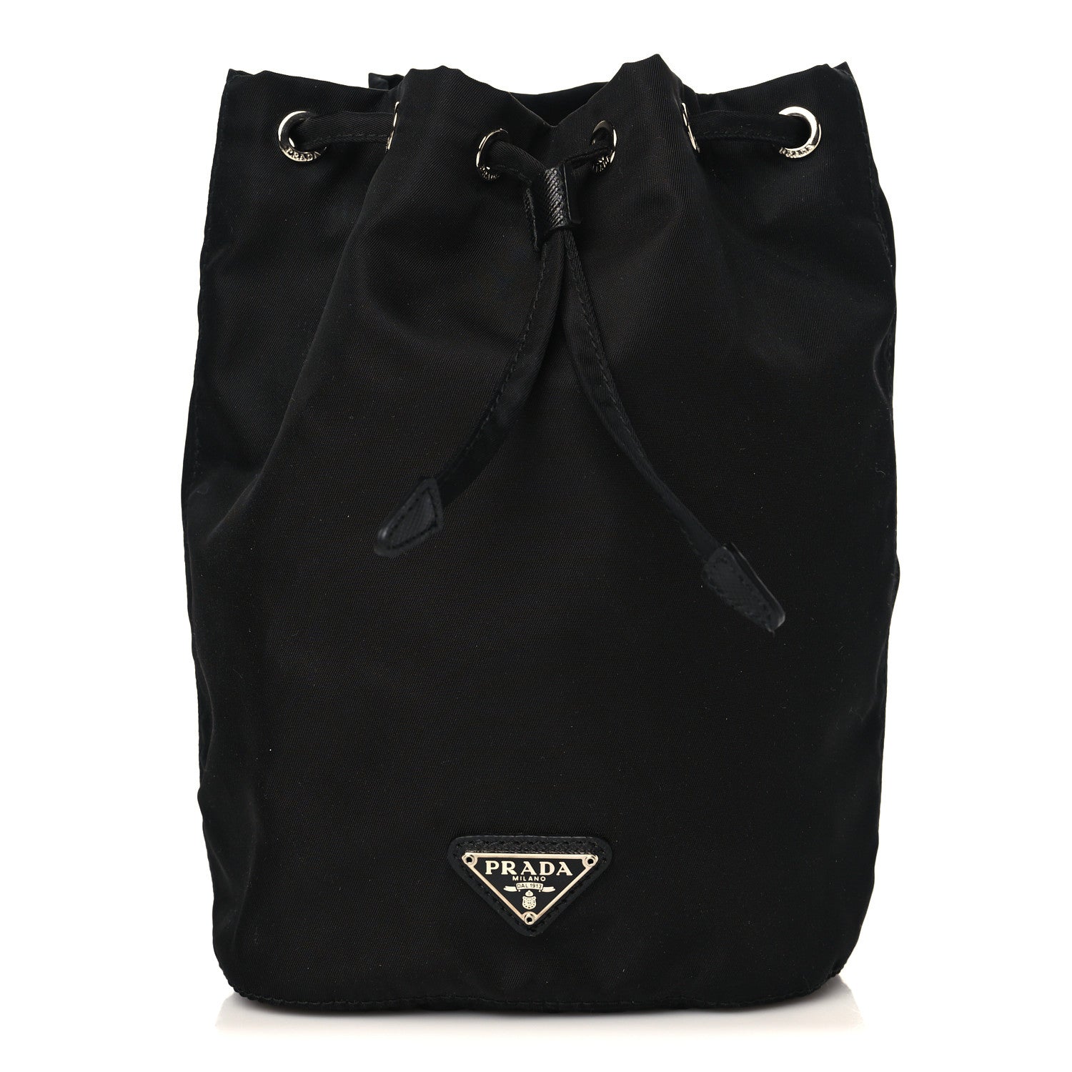 Prada Nylon Vela Drawstring Pouch Black 1176839 – FASHIONPHILE