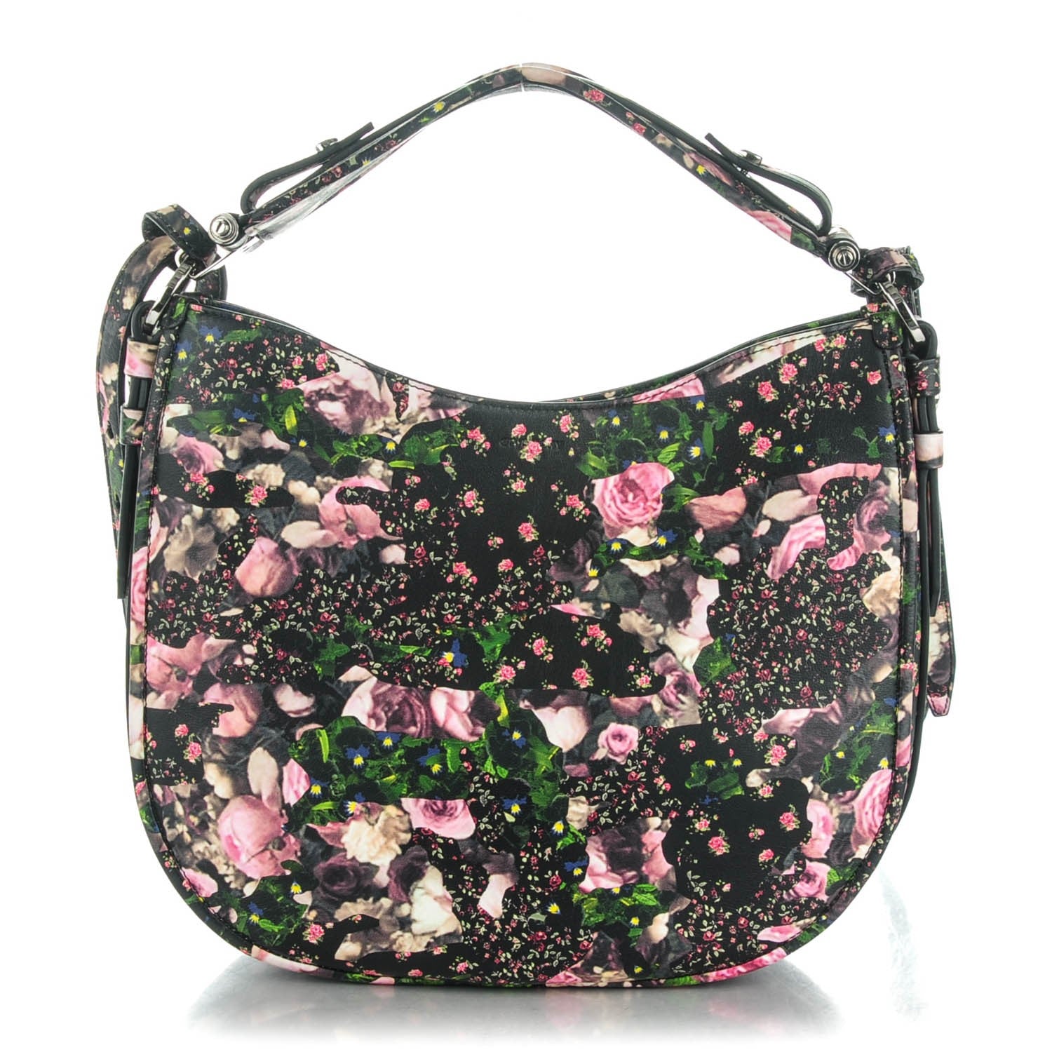 Givenchy Lambskin Roses Camouflage Print Small Obsedia Hobo Black ...