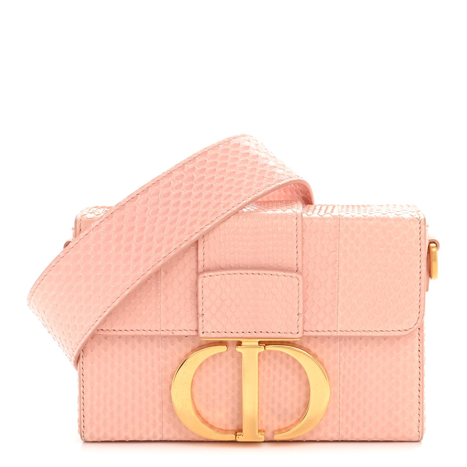 Christian Dior Snakeskin 30 Montaigne Box Bag Rose Clair 1816739 ...