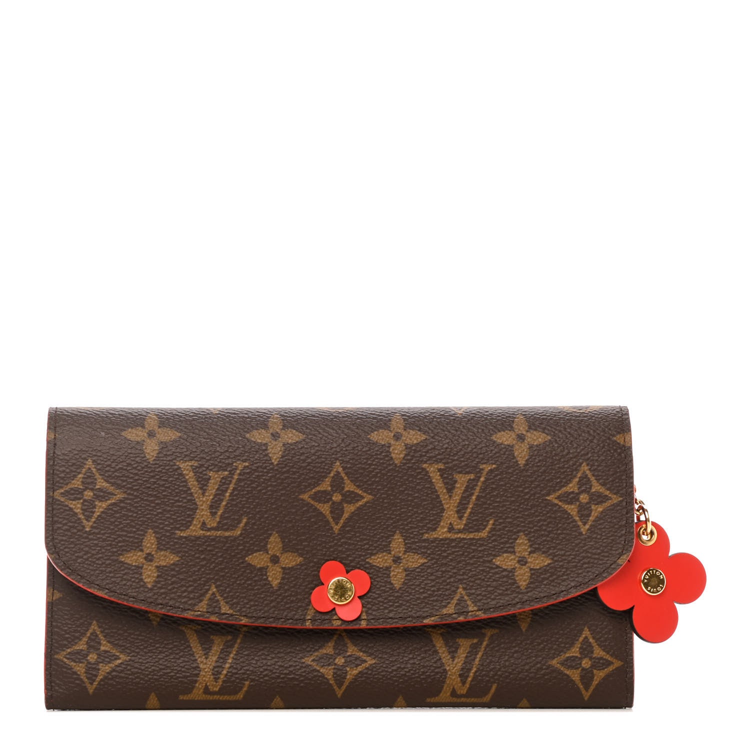 Louis Vuitton Monogram Bloom Flower Emilie Wallet Rouge 800806 ...