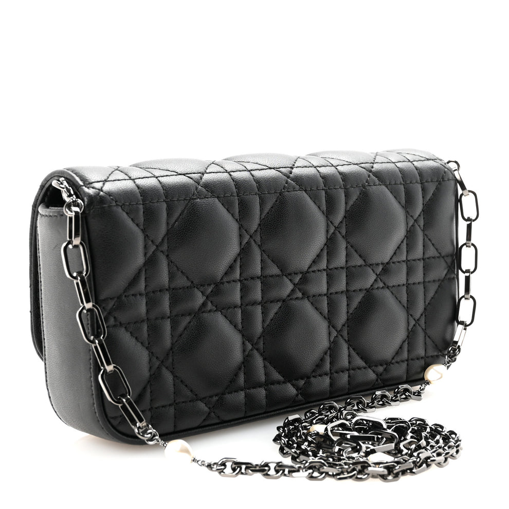 Christian Dior Lambskin Cannage Dior Talk Phone Pouch Black 1795795 ...
