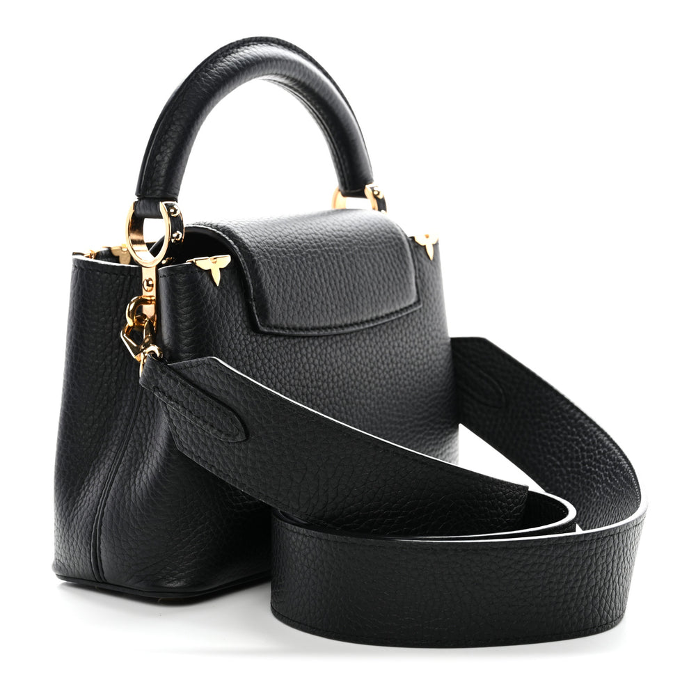 Louis Vuitton Taurillon Embellished Flower Crown Capucines Mini Black ...