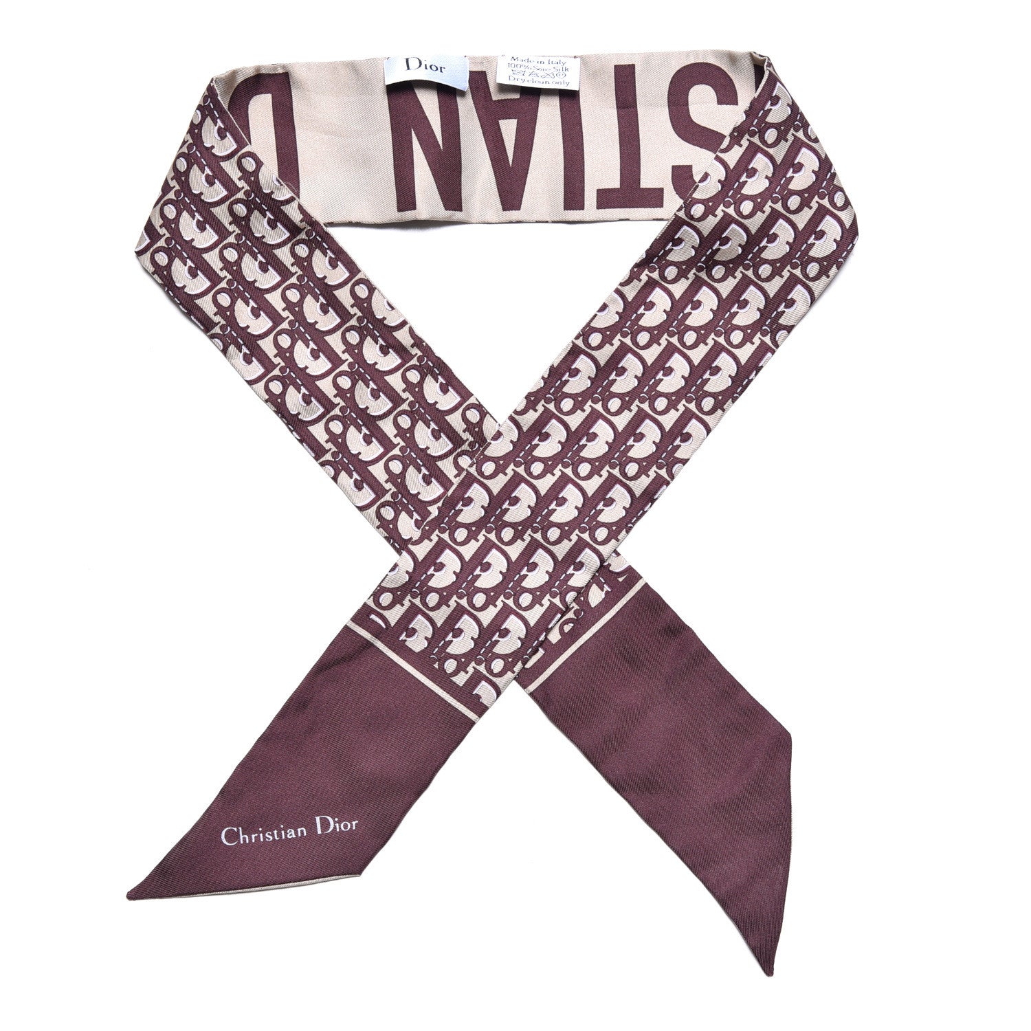 Christian Dior Silk Oblique Mitzah Scarf Bordeaux 398016 – FASHIONPHILE