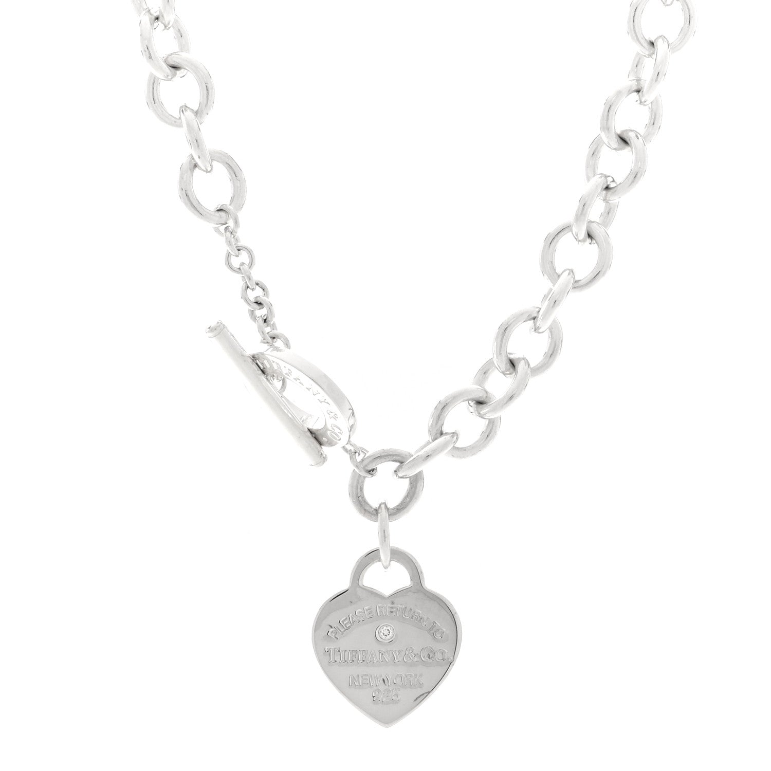 Tiffany Sterling Silver Diamond Return to Tiffany Heart Tag Toggle ...