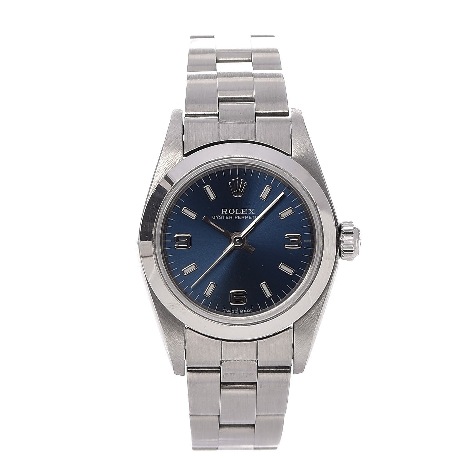 Rolex Stainless Steel 24mm Oyster Perpetual Watch Blue 76080 293181 ...