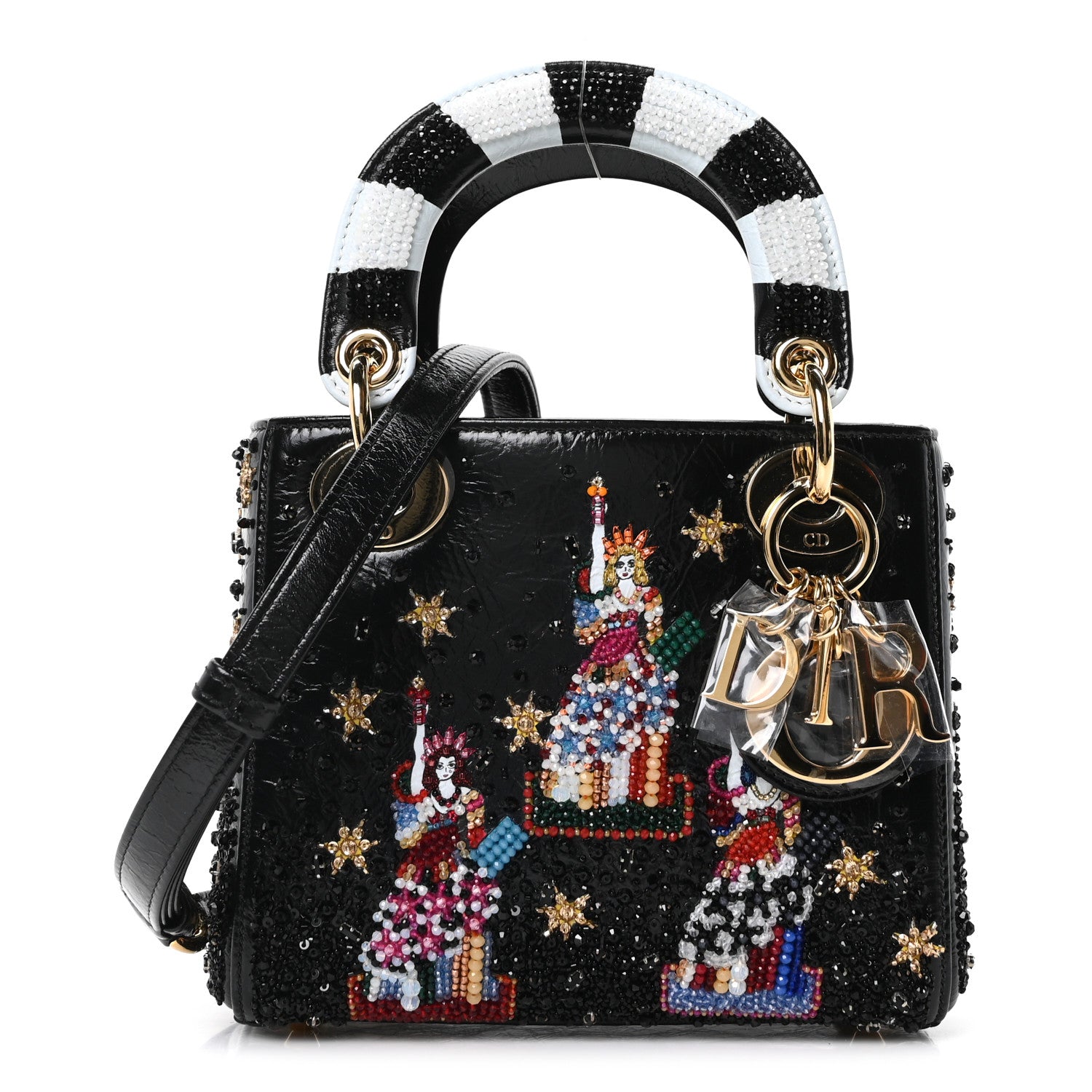 Christian Dior X DOROTHY IANNONE Crinkled Calfskin Crystal Beaded Mini ...
