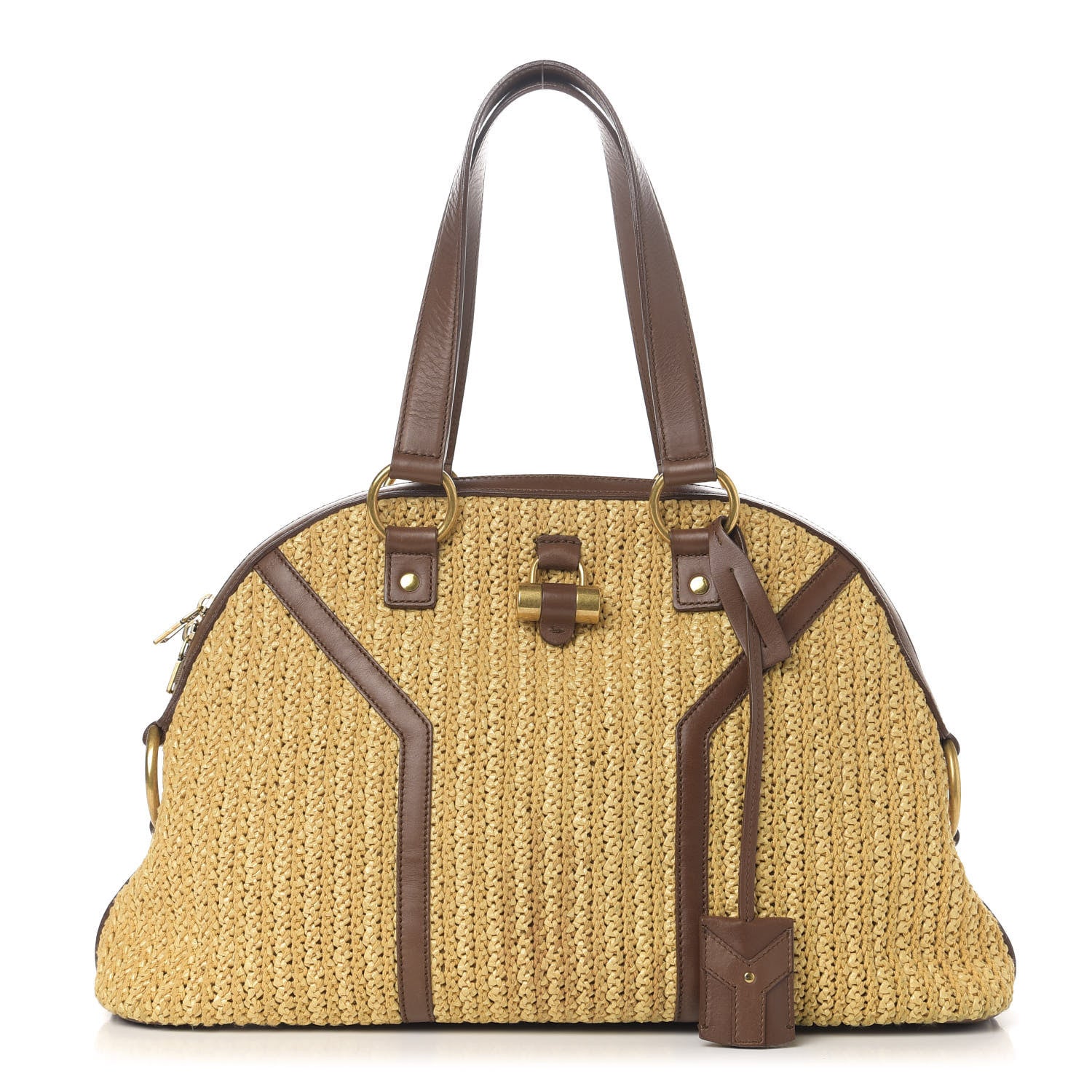 Saint Laurent Raffia Large Muse Brown 604138 – FASHIONPHILE