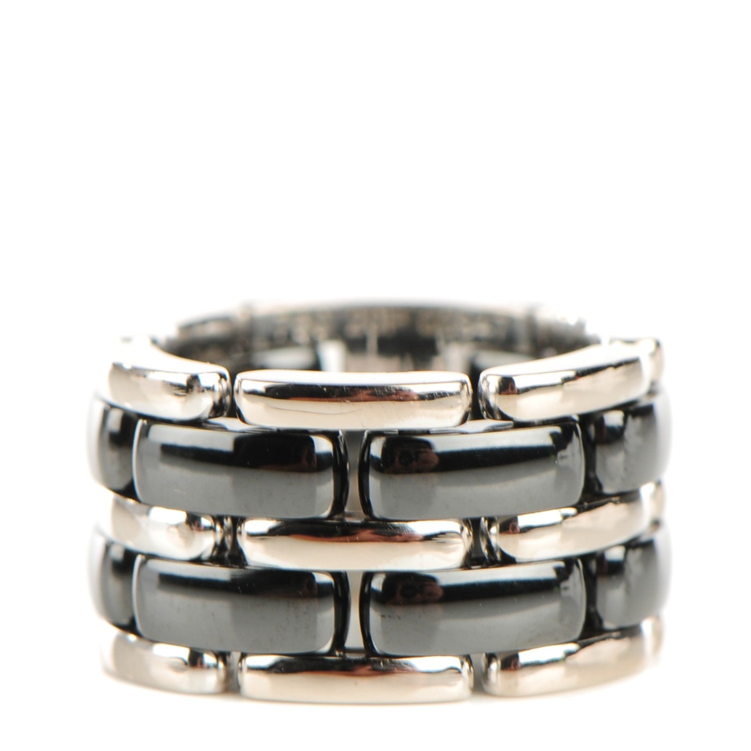 Chanel 18K White Gold Hematite Large Ultra Ring 6.5 Black 122330 ...