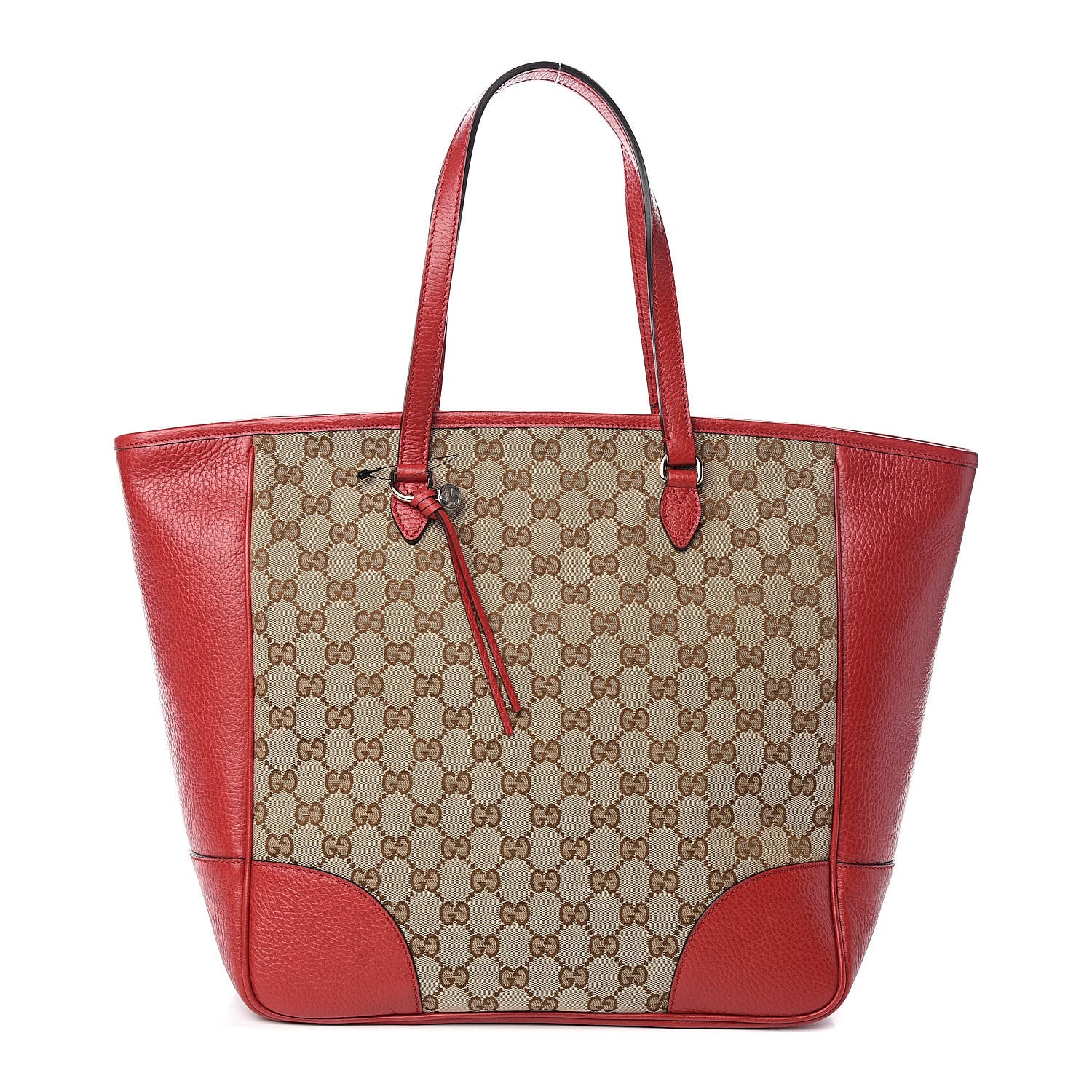 Gucci Monogram Bree Zippered Tote Beige Red 525527 – FASHIONPHILE