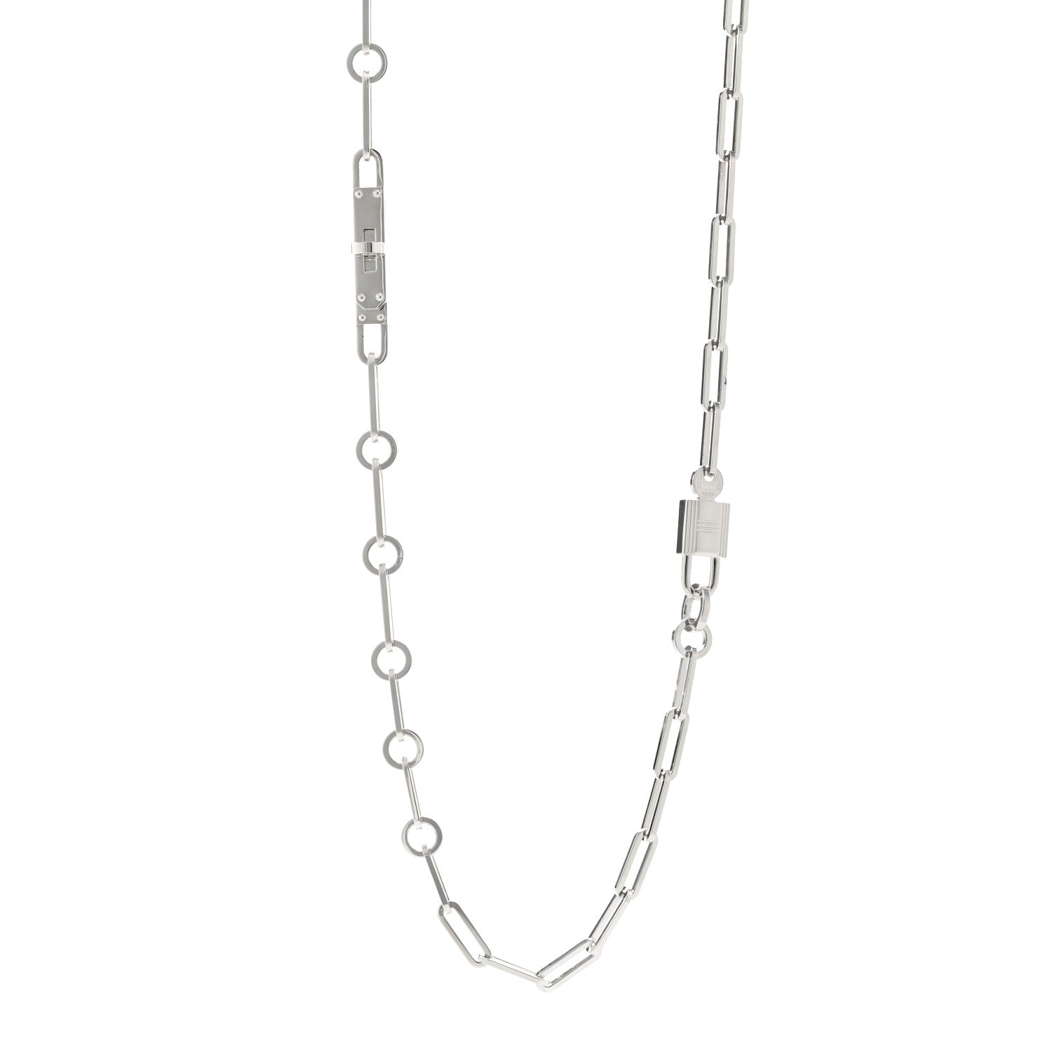 Hermes Sterling Silver Kelly Chaine Long Necklace 1530157 – FASHIONPHILE