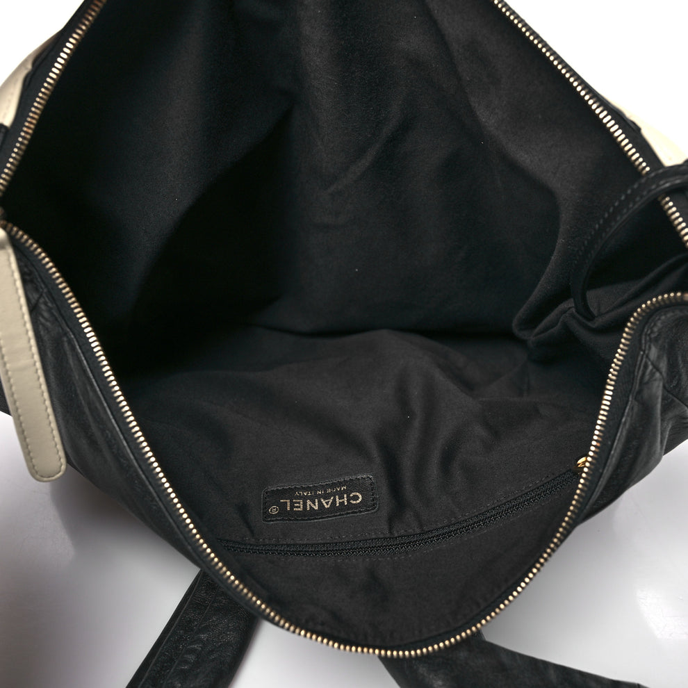 Chanel Lambskin Large Girl Bag Black Beige 1798335 – FASHIONPHILE