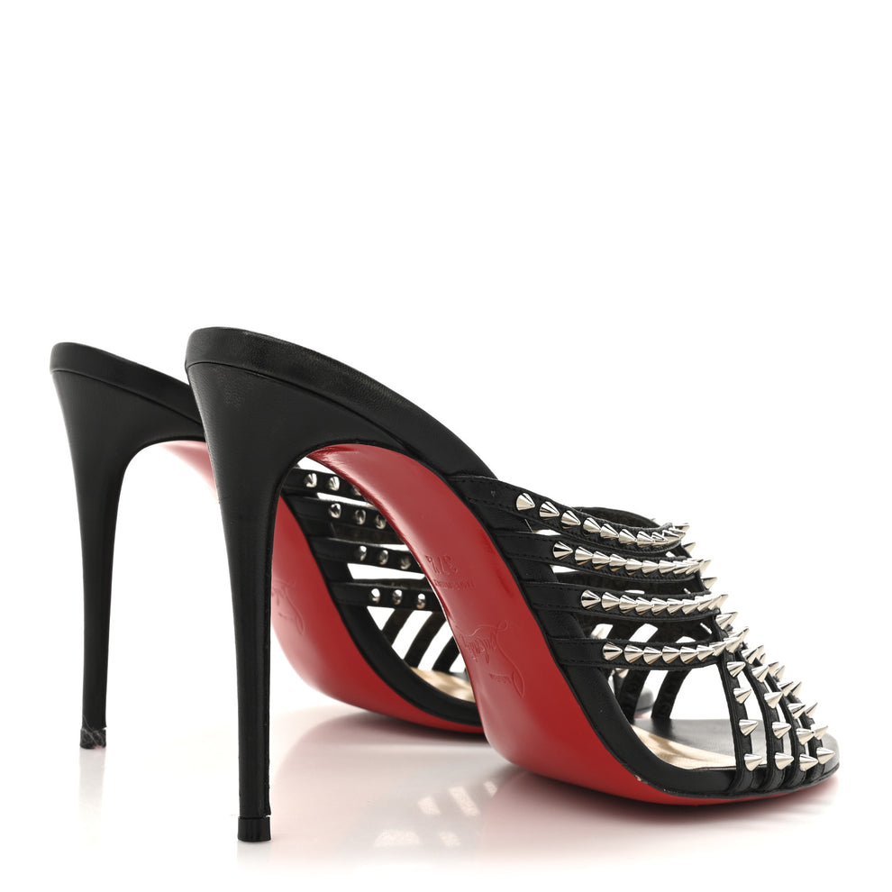 Christian Louboutin Kid Studded Marthaspike 100 Slide Sandals 37.5 ...