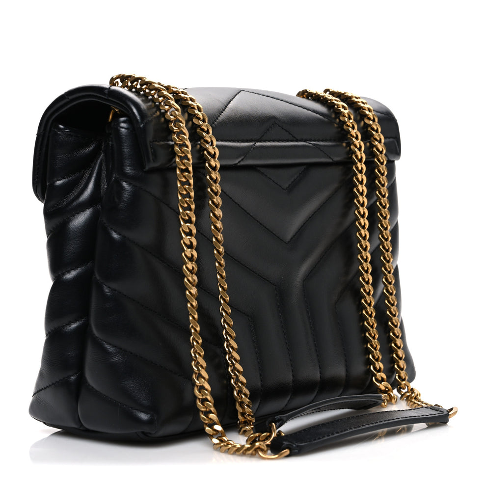 Saint Laurent Calfskin Y Quilted Monogram Small Loulou Chain Satchel ...