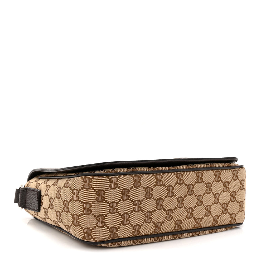 Gucci Monogram Flap Messenger Bag Beige Dark Brown 1778641 – FASHIONPHILE