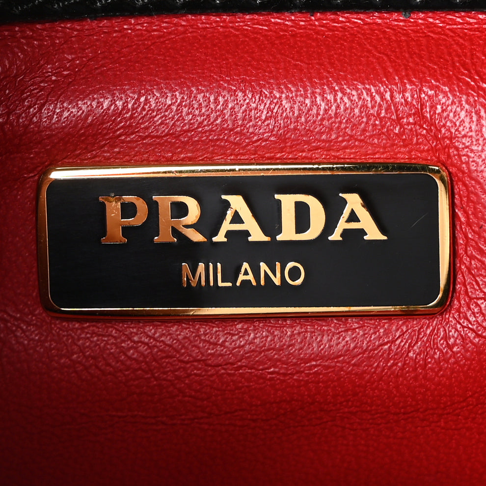 Prada Vernice Metal Bar Chain Wallet Black 1775251 – FASHIONPHILE