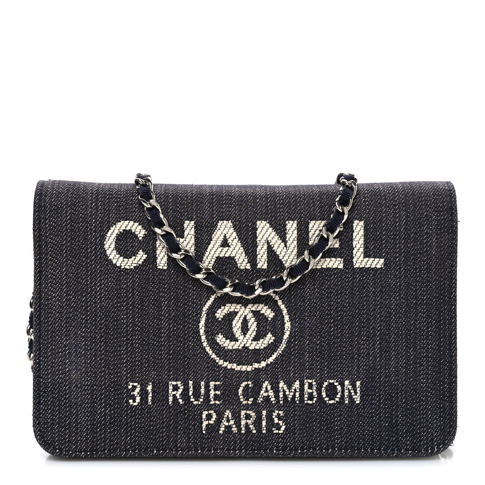 Chanel Canvas Deauville Wallet On Chain WOC Dark Blue 1792394 ...