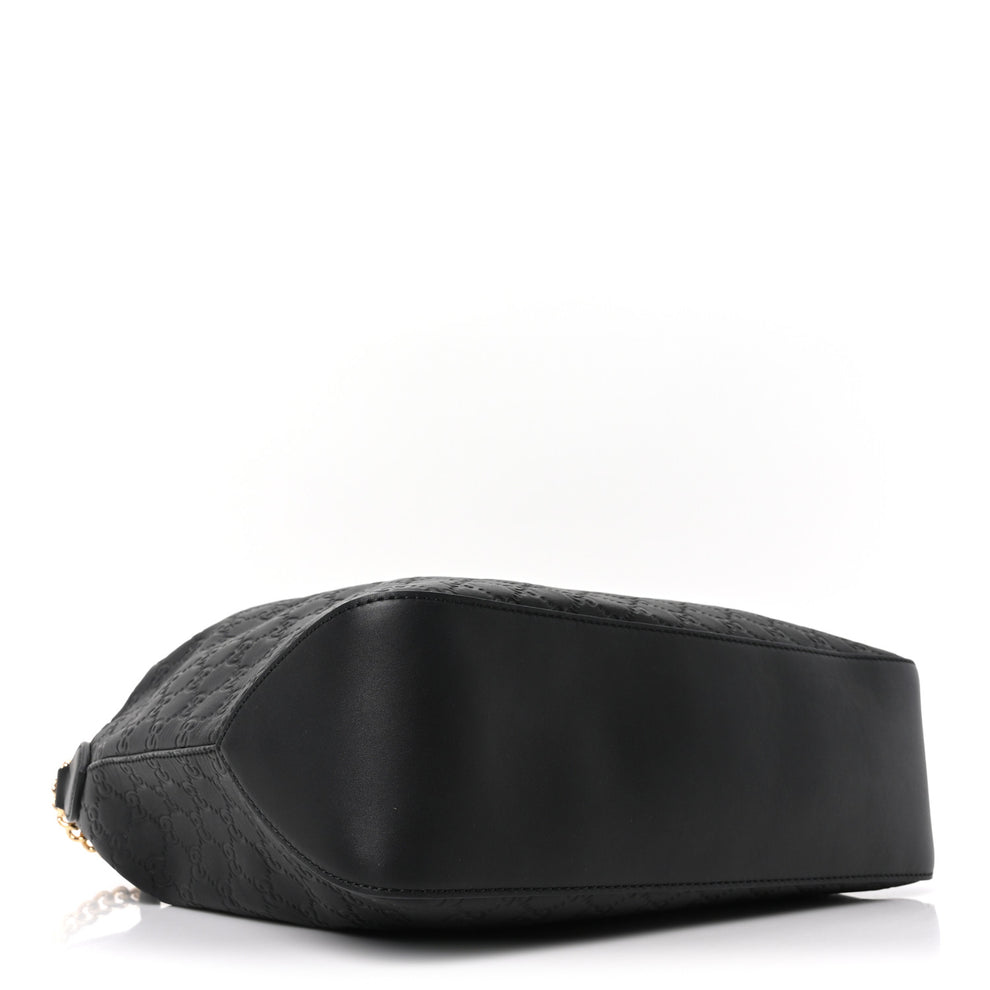 Gucci Guccissima Signature Large Linea A Hobo Black 1773173 – FASHIONPHILE
