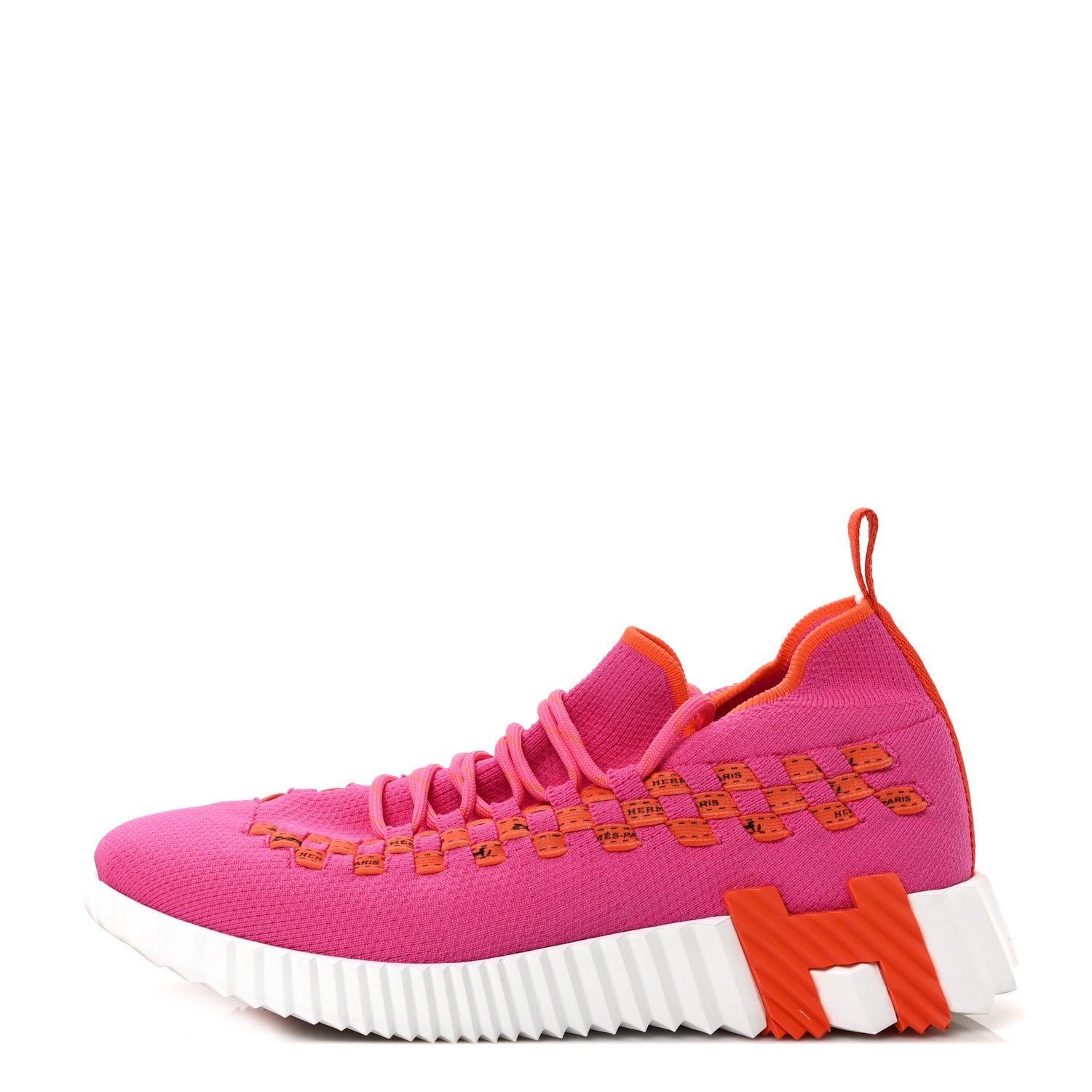 Hermes Knit Womens Flex Bolduc Sneakers 37 Rose Framboise Orange ...