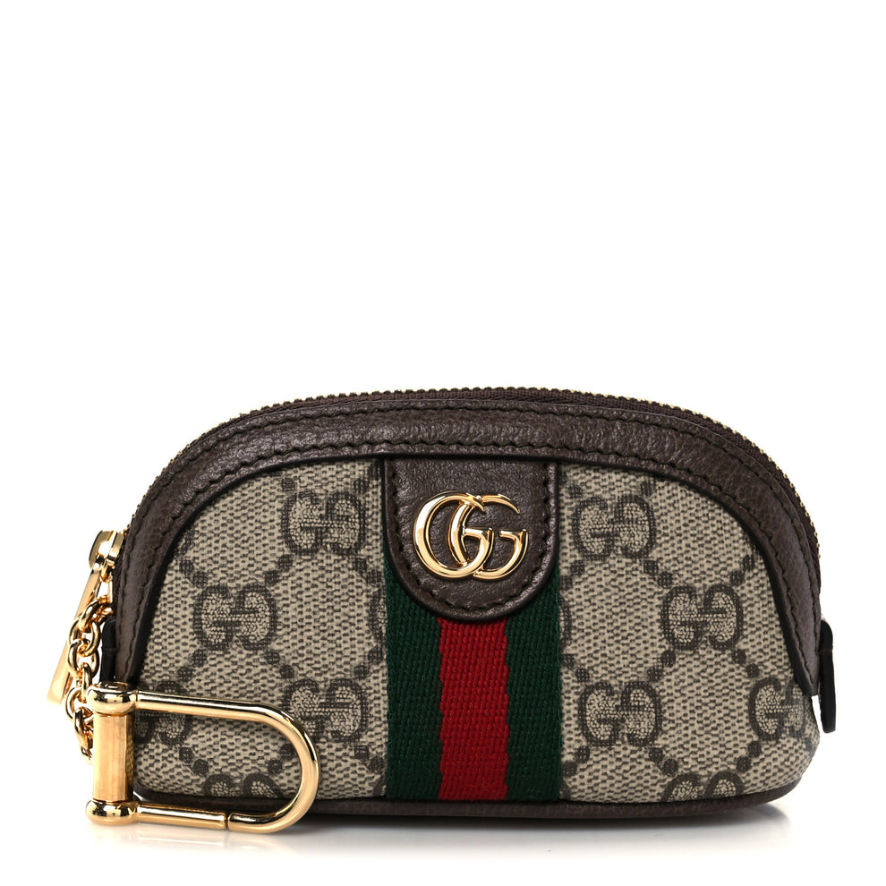 Gucci GG Supreme Monogram Web Ophidia Dome Key Pouch Beige New Acero ...