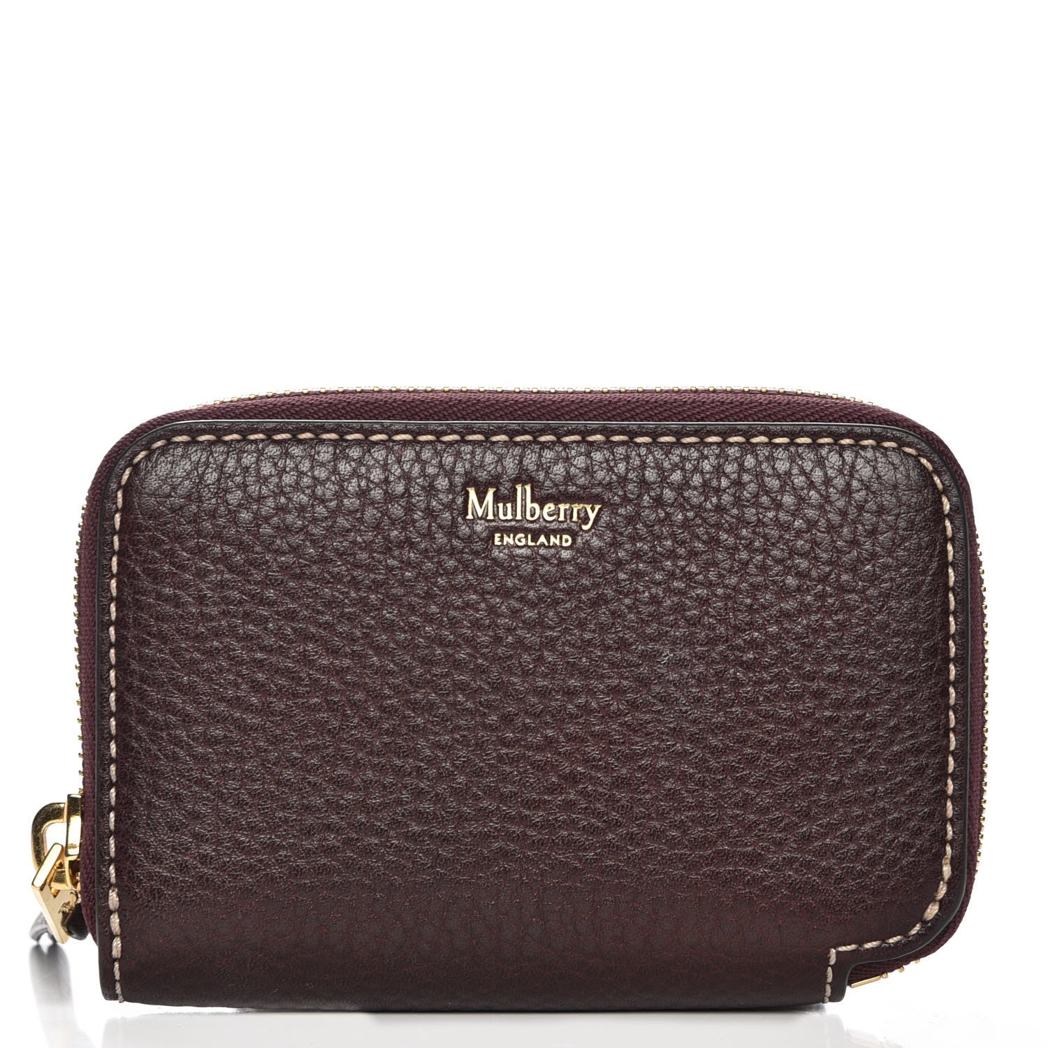 Mulberry Small Classic Grain Zip Around Purse Burgundy 216077 ...