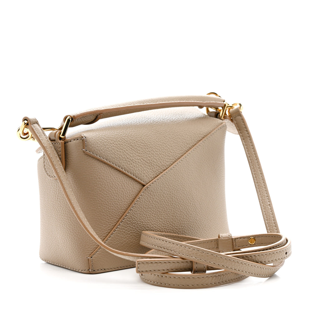 Loewe Calfskin Mini Puzzle Edge Bag Sand 1777091 – FASHIONPHILE