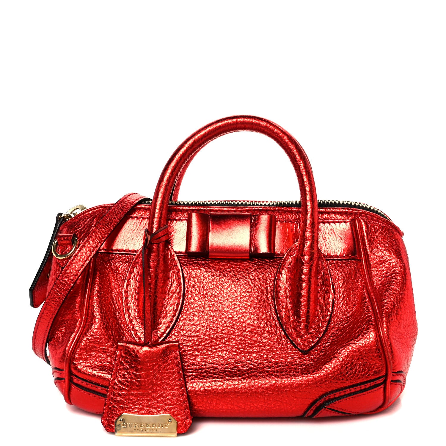 Burberry Metallic Calfskin Small Blaze Satchel Red 1789486 – FASHIONPHILE