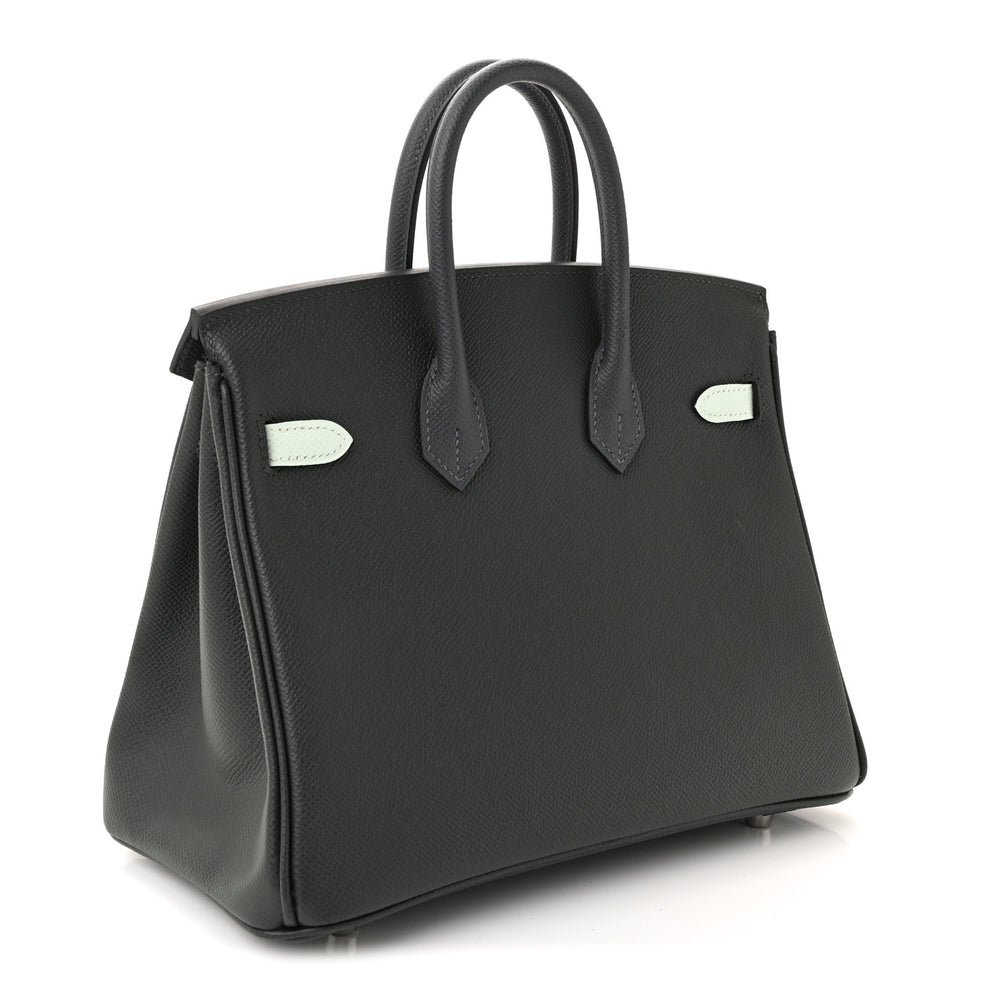 Hermes Epsom Tri-Color Birkin 25 Vert Fonce Ardoise Vert Peppermint ...