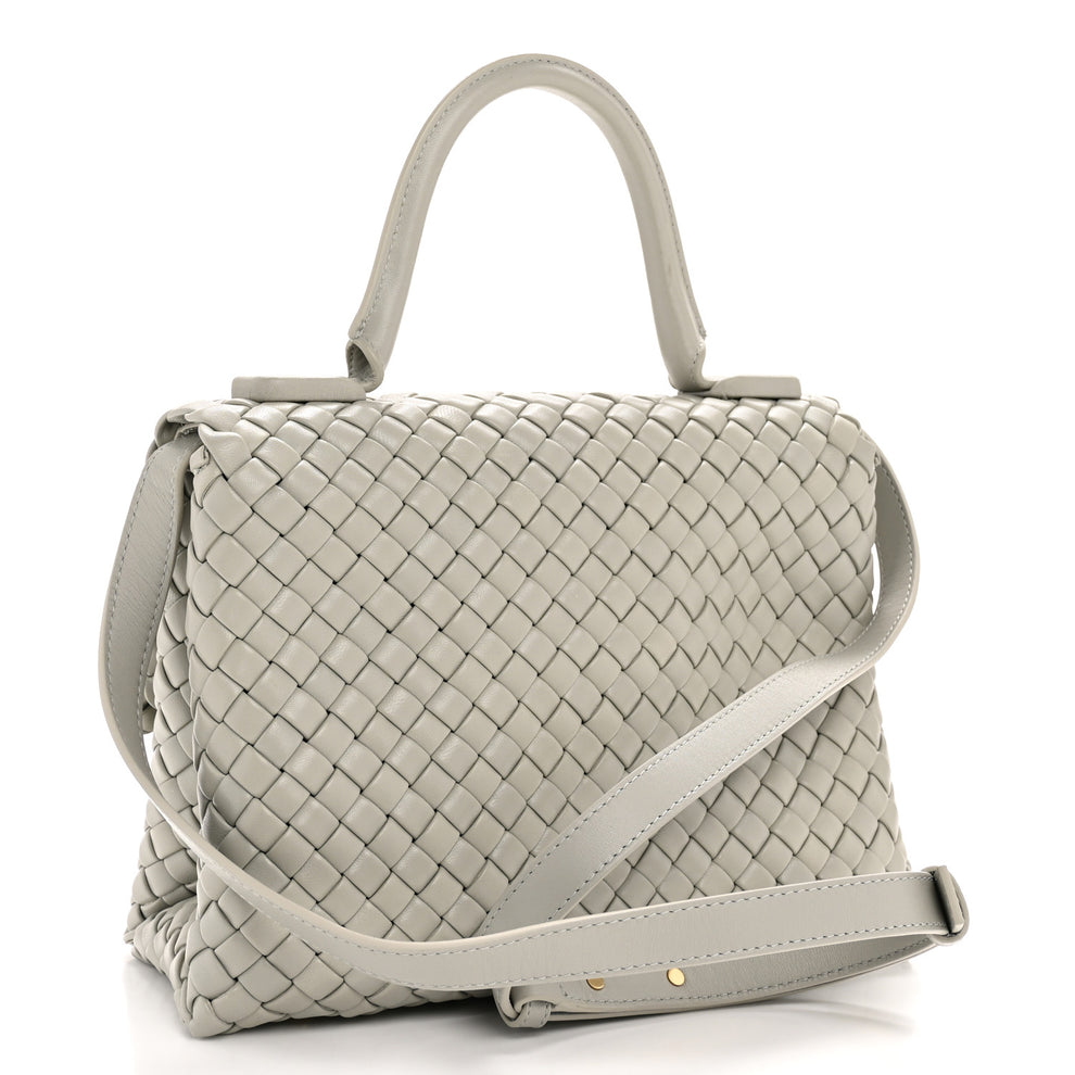 Bottega Veneta Nappa Intrecciato Patti Top Handle Bag Agate Grey ...