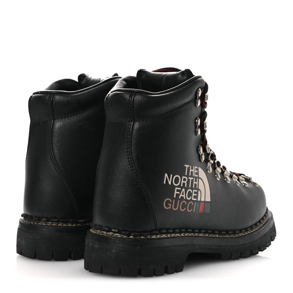 Gucci X THE NORTH FACE Calfskin Womens Hiking Ankle Boots 37.5 Black ...