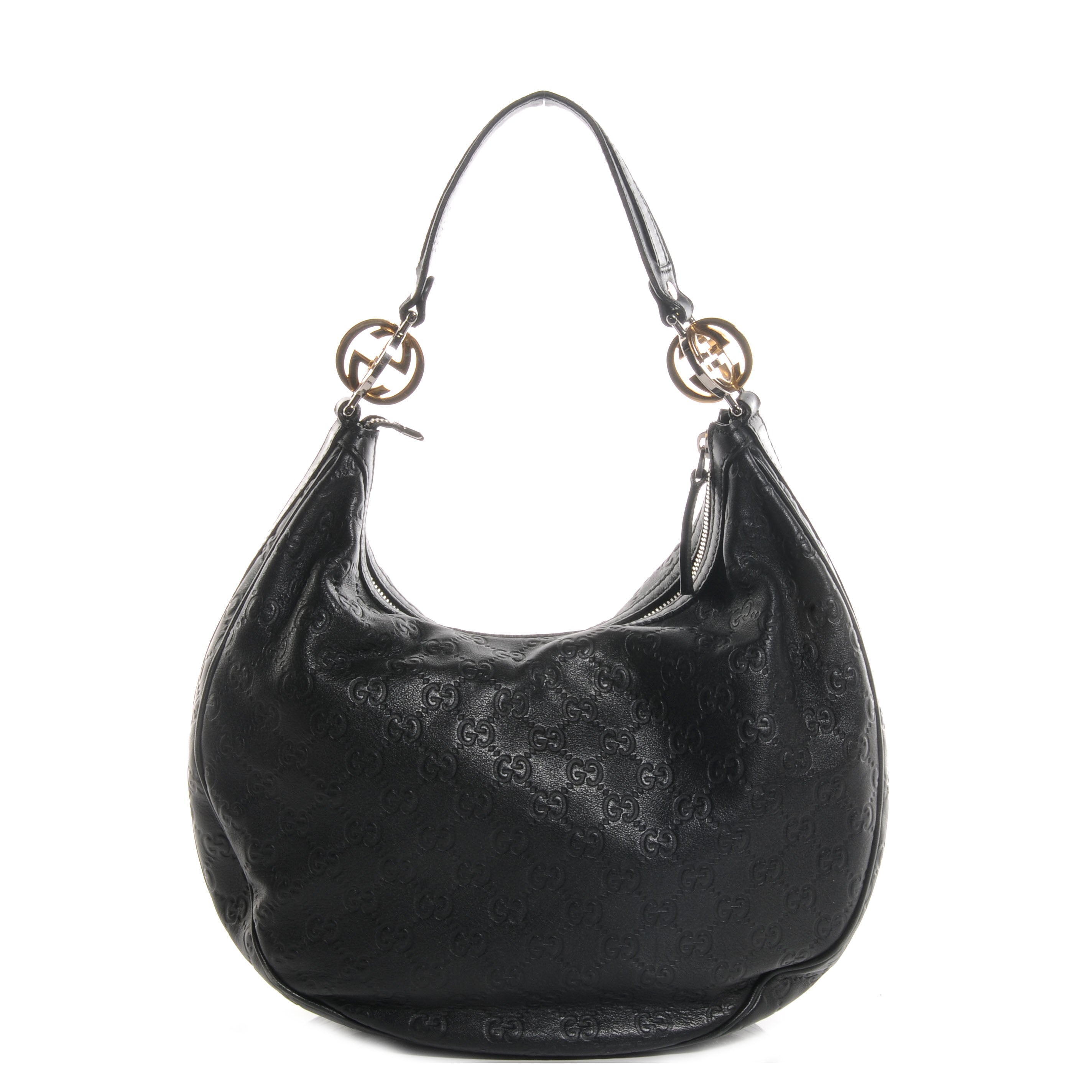 Gucci Guccissima GG Twins Medium Hobo Black 64263 – FASHIONPHILE