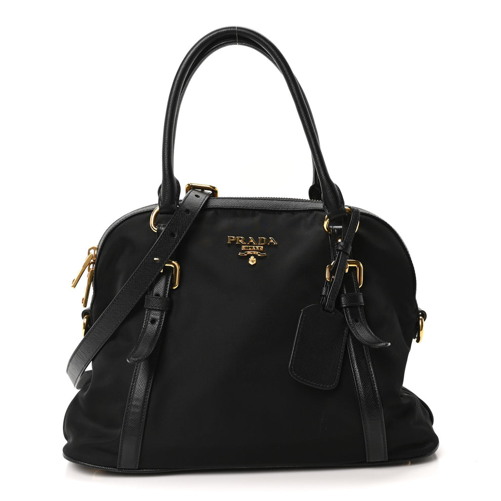 Prada Tessuto Nylon Saffiano Small Tote Black 1798803 – FASHIONPHILE