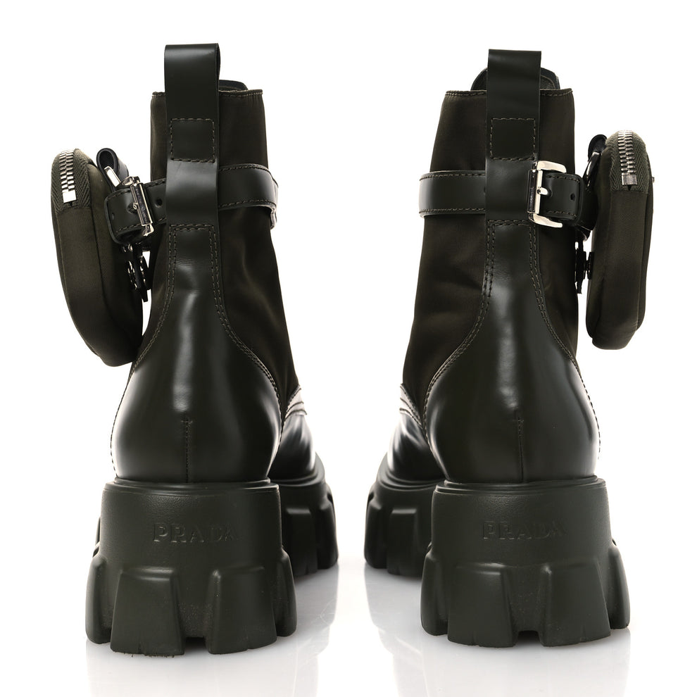 Prada Spazzolato Rois Re-Nylon Metal Triangle Logo Monolith Pouch ...