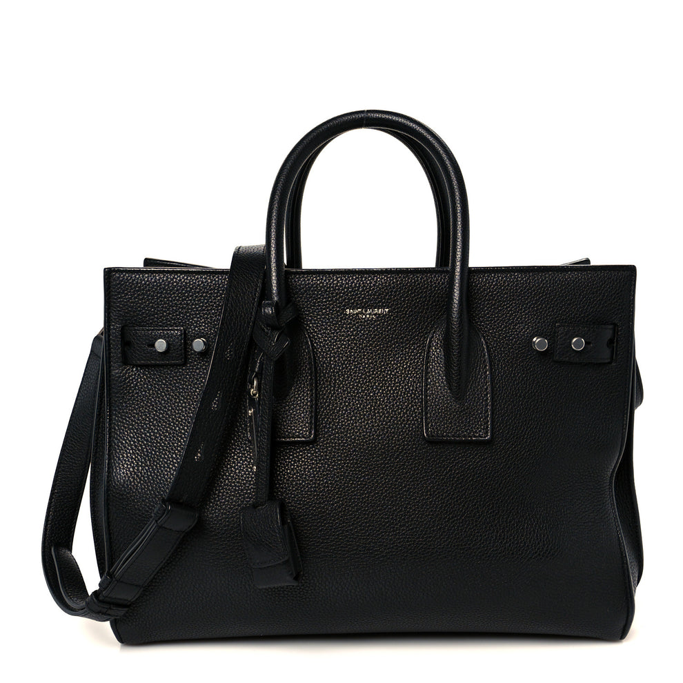 Saint Laurent Grained Calfskin Small Supple Sac De Jour Black 1793009 ...