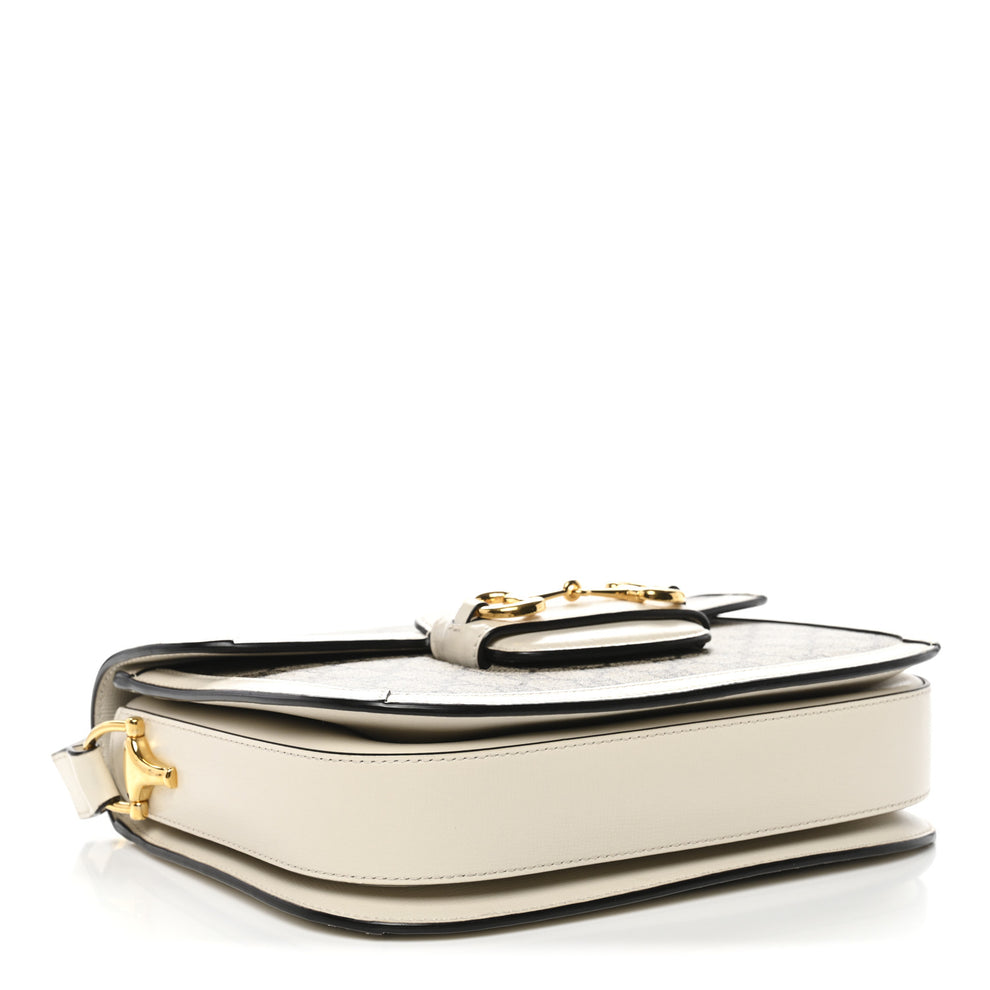 Gucci GG Supreme Monogram Horsebit 1955 Shoulder Bag Beige Mystic White ...