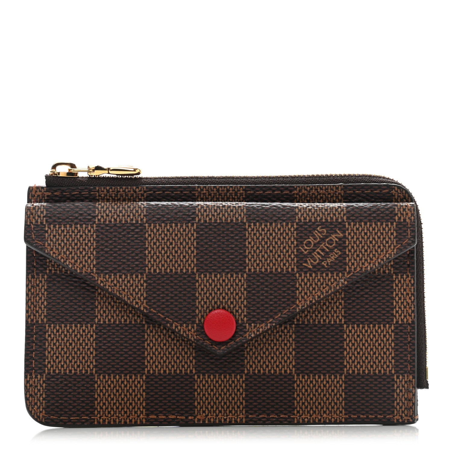 Louis Vuitton Damier Ebene Recto Verso Card Holder Red 858296