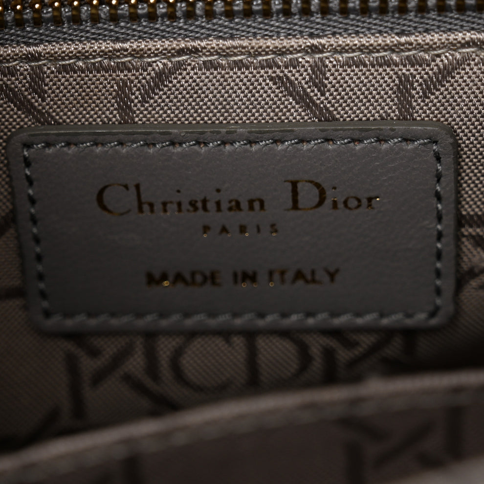 Christian Dior Lambskin Cannage Small Lucky Badges My Lady Dior Grey ...