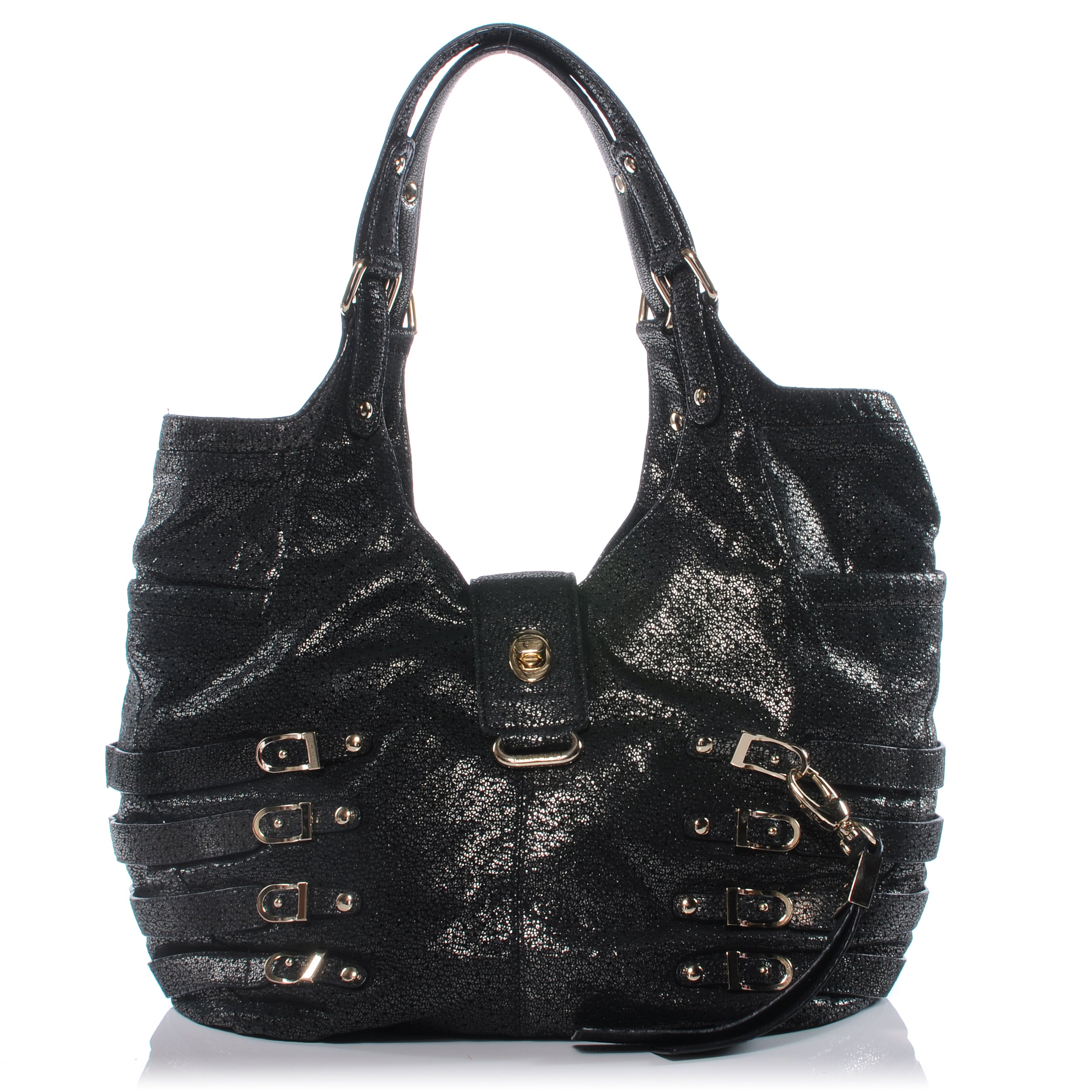 Jimmy Choo Leather Perforated Bree Bag Gunmetal 40277 – FASHIONPHILE