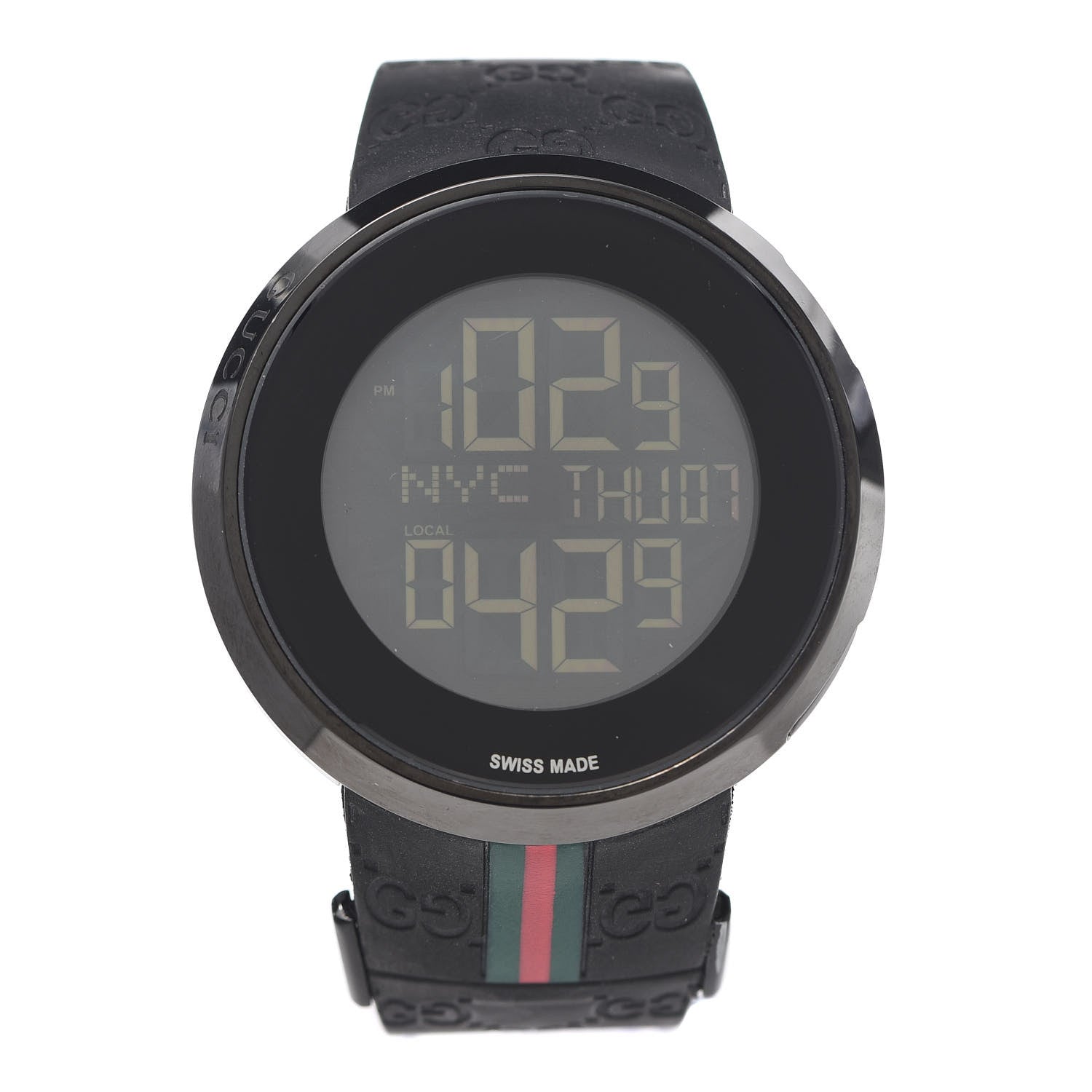 Gucci Stainless Steel Rubber 45mm Digital I-Gucci Web Watch Black ...