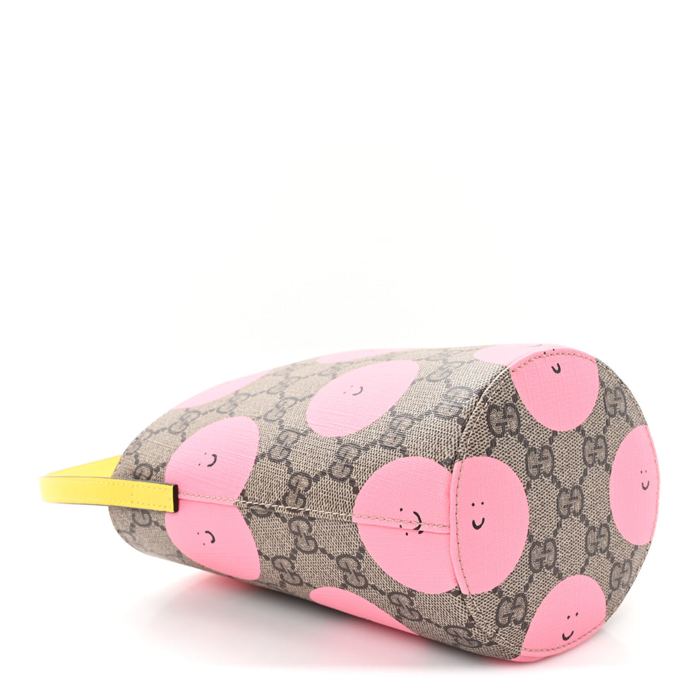Gucci GG Supreme Monogram Childrens Printed Smile Bucket Bag Beige Dark ...
