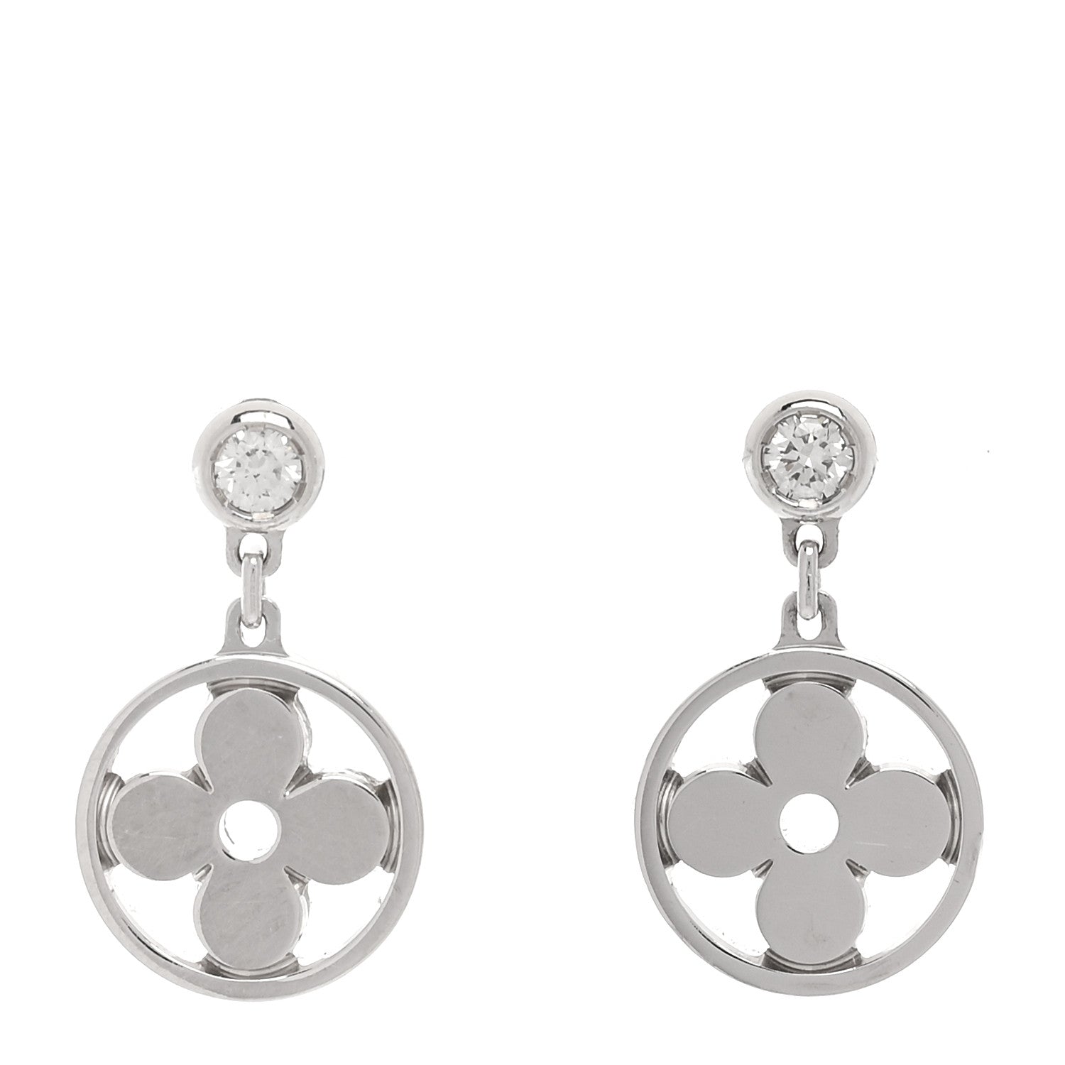 Louis Vuitton 18K White Gold Diamond Idylle Blossom Stud Earrings ...
