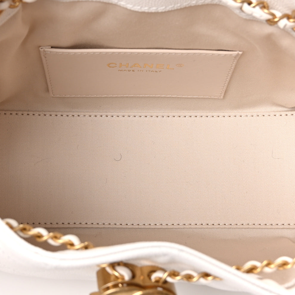 Chanel Caviar Quilted Mini Chanel 25 Handbag White 1788287 – FASHIONPHILE