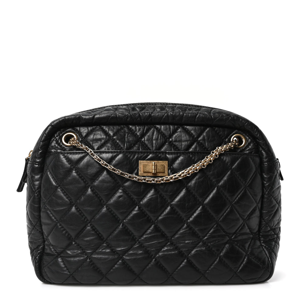 Chanel Aged Calfskin Quilted Large Reissue Camera Case Black 1783106 ...