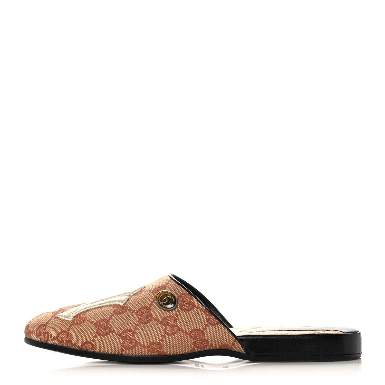 Gucci X MLB Monogram NY Yankees Embroidered Womens GG Slippers 37.5 ...