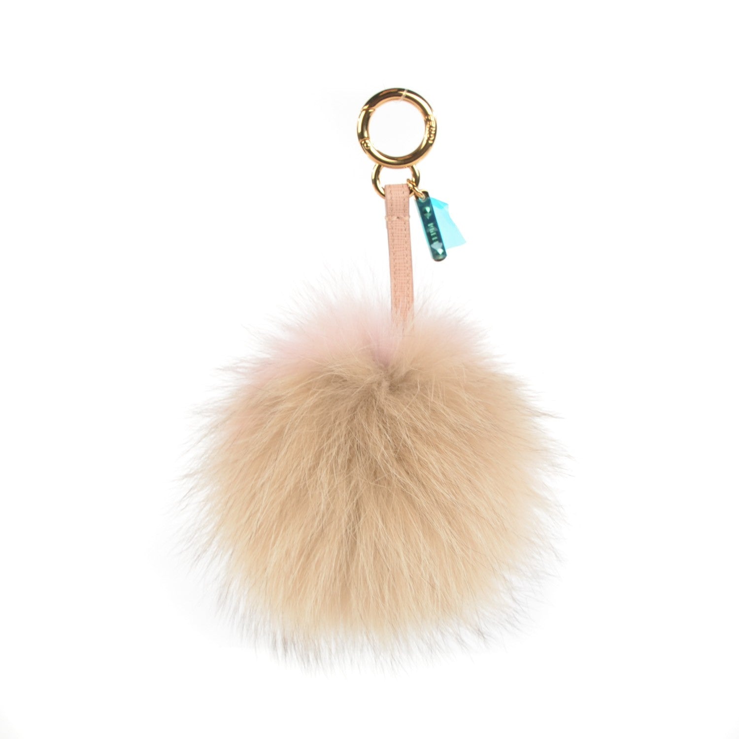 Fendi Fox Fur Pom Pom Bag Charm Beige Light Pink Camel 115153 ...