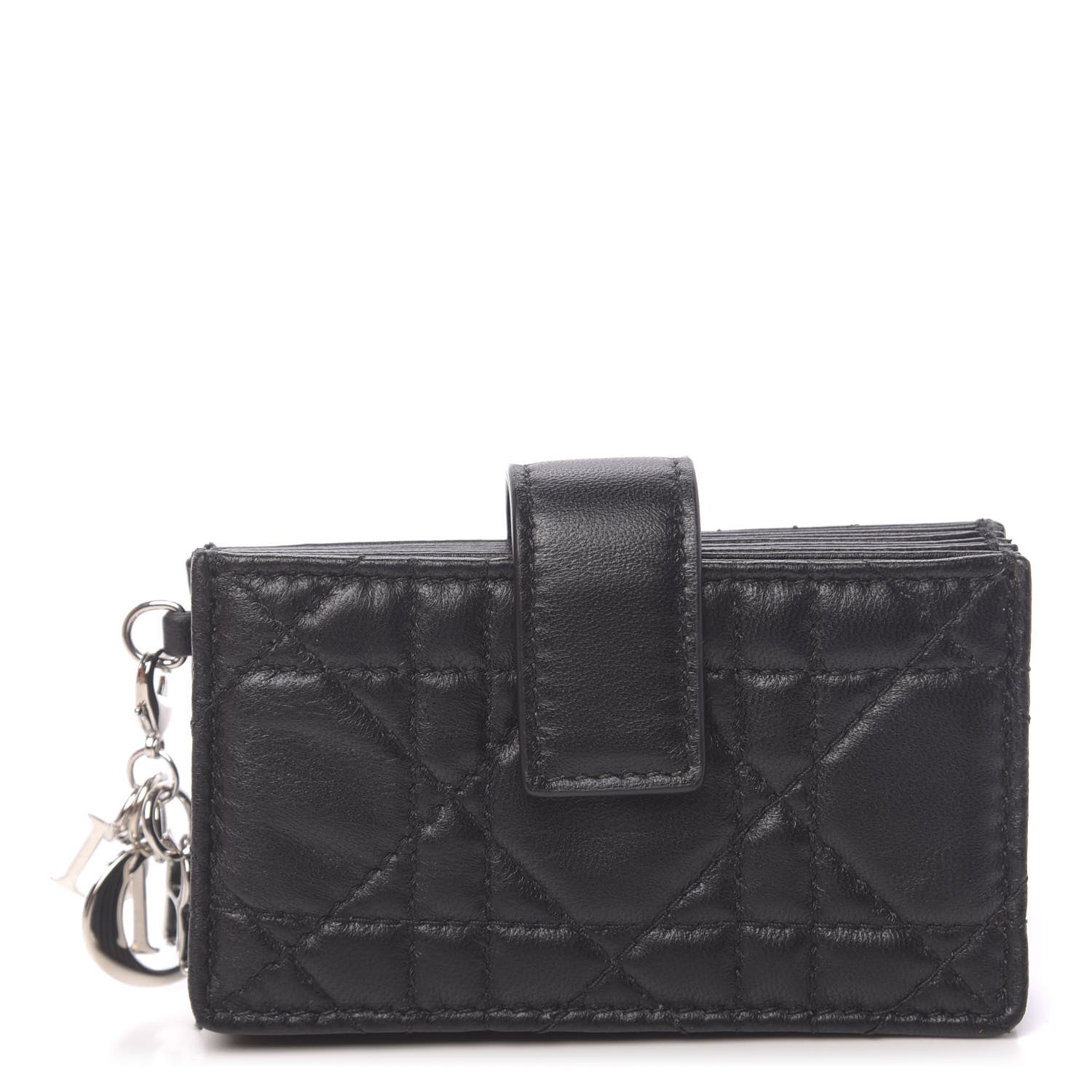 Christian Dior Lambskin Cannage Lady Dior 5-Gusset Card Holder Black ...
