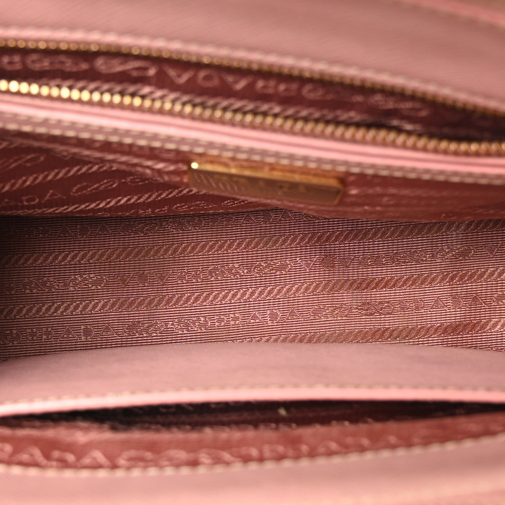 Prada Saffiano Lux Mini Double Zip Tote Orchidea 1777926 – FASHIONPHILE