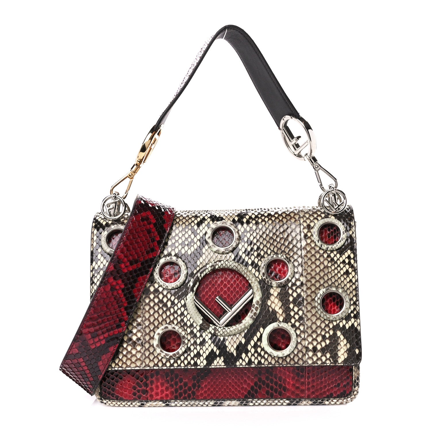 Fendi Snakeskin F is Fendi Kan I Shoulder Bag Roccia Red 1514189 ...