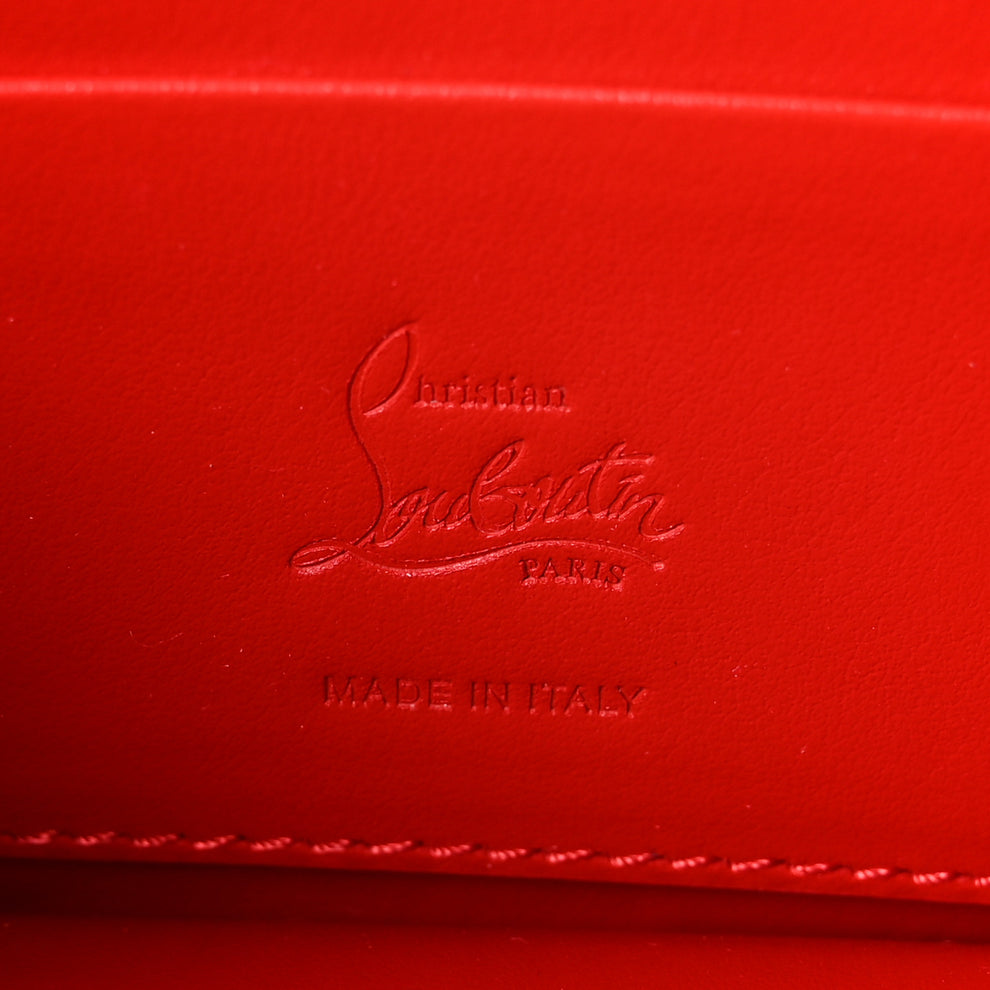 Christian Louboutin Calfskin Kitty Print Loubi54 Chain Clutch Brown ...