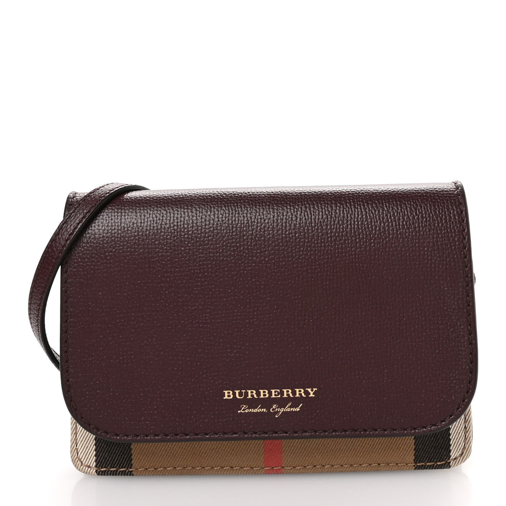 Burberry Grained Calfskin House Check Tartan Mix Hampshire Wallet On ...