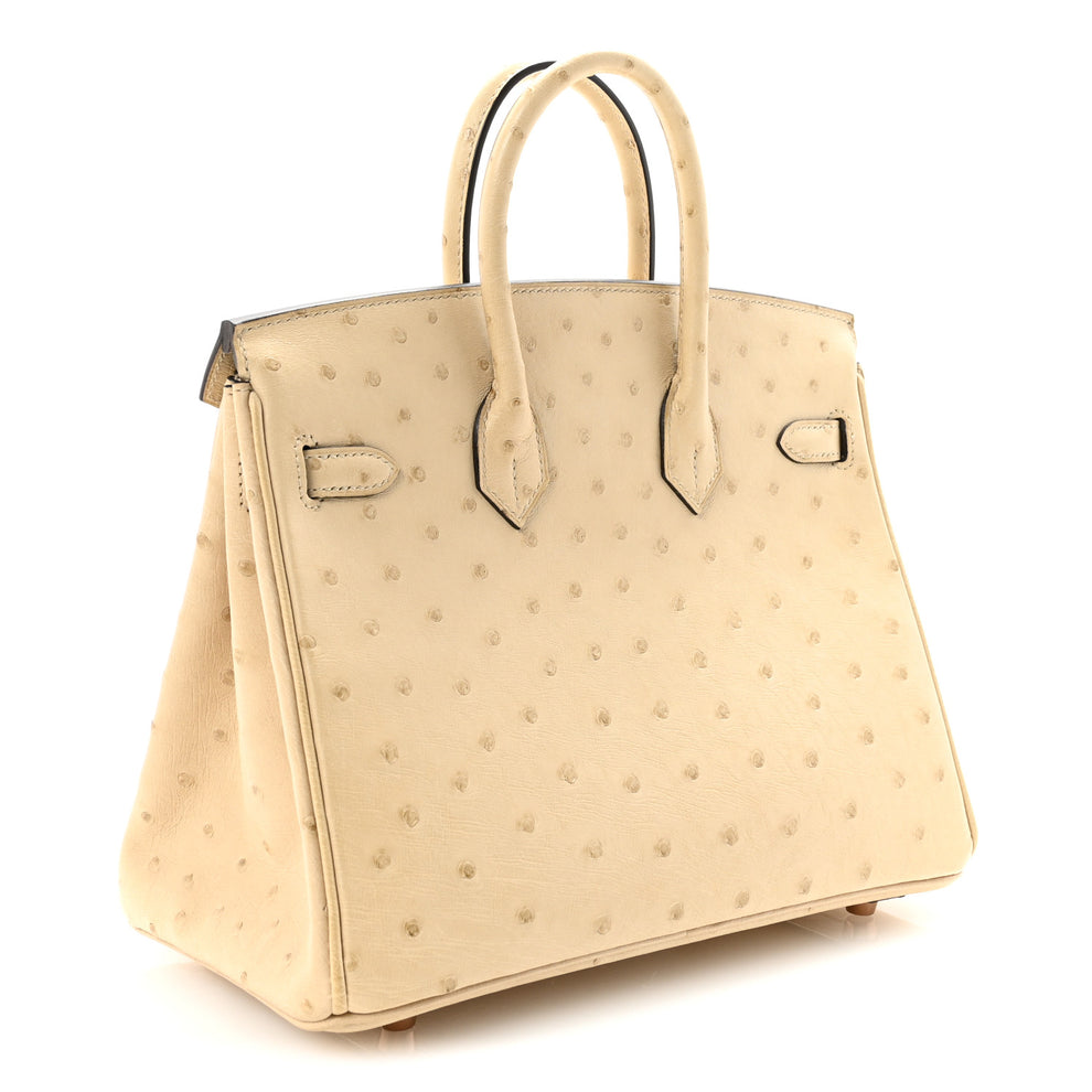 Hermes Ostrich Birkin 25 Parchemin 1801206 – FASHIONPHILE